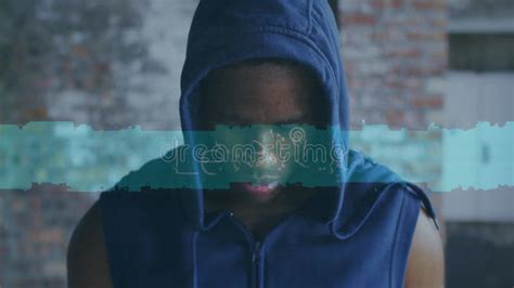 Animation Of Level Up Text Over African American Sportsman At Gym Stock Video Video Of African