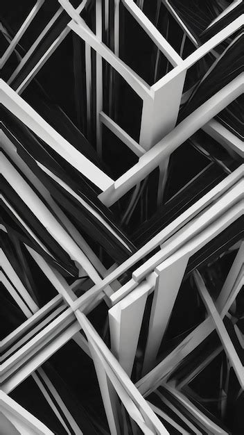Premium Ai Image Black And White Straight Lines Intersecting Complex Class Abstract Background