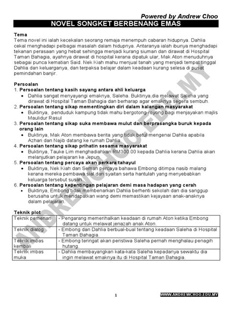 Kecekalan Dahlia Dalam Songket Berbenang Emas Pdf