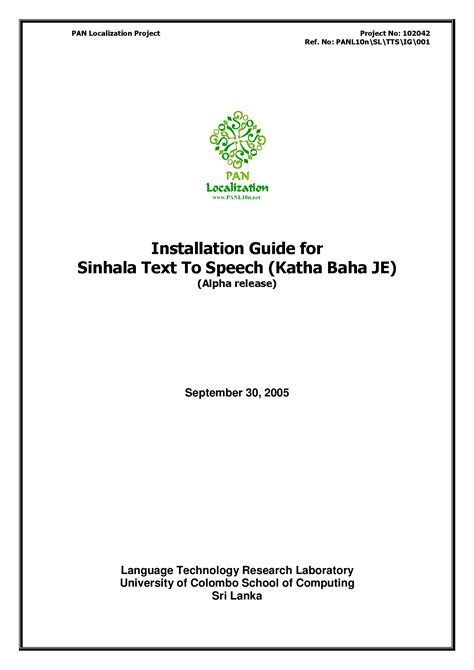 pdf installation guide for sinhala text to speech katha … tts