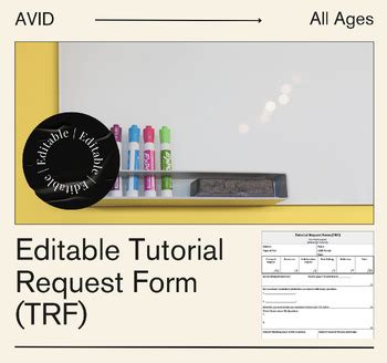 Editable Tutorial Request Form TRF By Effortless Education By Blythe