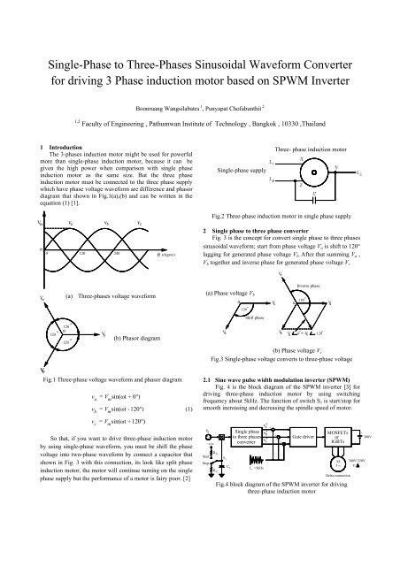 Single Phase To Three Phases Sinusoidal Waveform Jsst