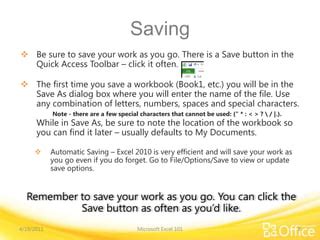 MS Excel 2010 training module | PDF | Operating Systems | Computer Software and Applications
