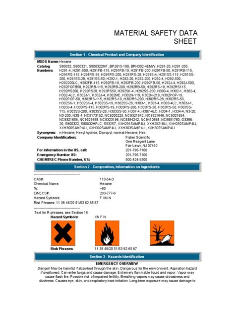 Hexane Toxicity Dangerous Goods