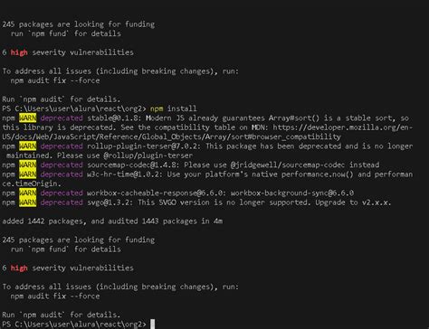 Duda Npm WARN Deprecated React Desarrollando Con JavaScript Solucionado