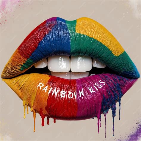Lively Rainbow Kiss Image For Eyecatching Displays Premium Ai