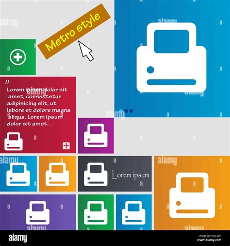 Printing Icon Sign Buttons Modern Interface Website Buttons With