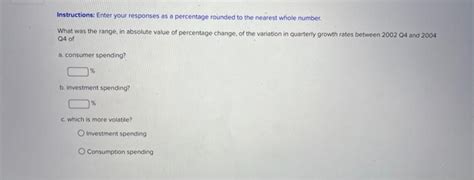 instructions enter your responses as a percentage