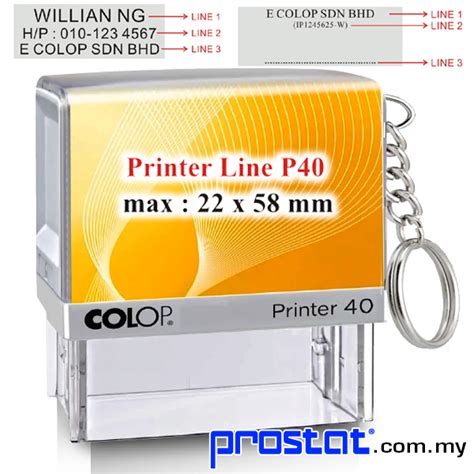Colop P40 Self Inking Stamp Max Size 22mm H X 58mm W My