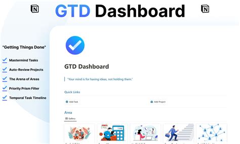 GTD Dashboard For 5 By Heyismail Productivity Notion Template