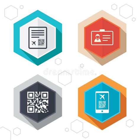 Qr Scan Code Icon Boarding Pass Flight Sign Stock Vector Qr Scan Code Icon Boarding Pass Flight Sign Stock Vector