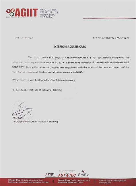 harshavardhan sekar on linkedin automation robotics internship learningjourney