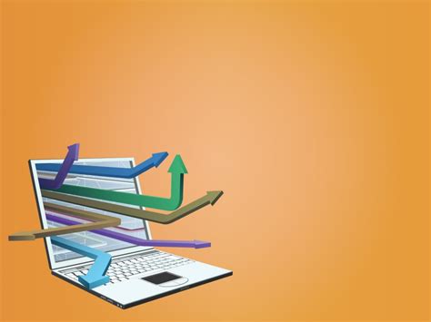 D Internet Concept Powerpoint Templates Orange Technologies Backgrounds