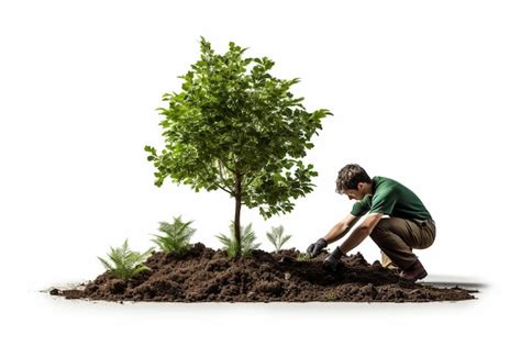Premium Photo Garden Greenery With Tree Planting Activity