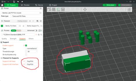 Strange Object Appears When Enabling Support Filament Rbambulab
