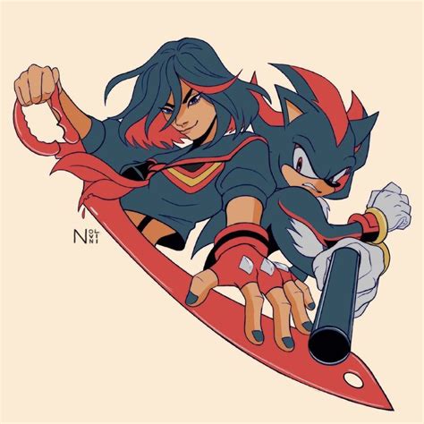 Kill La Kill X Shadow The Hedgehog Ryuko And Shadow Captain Shadow