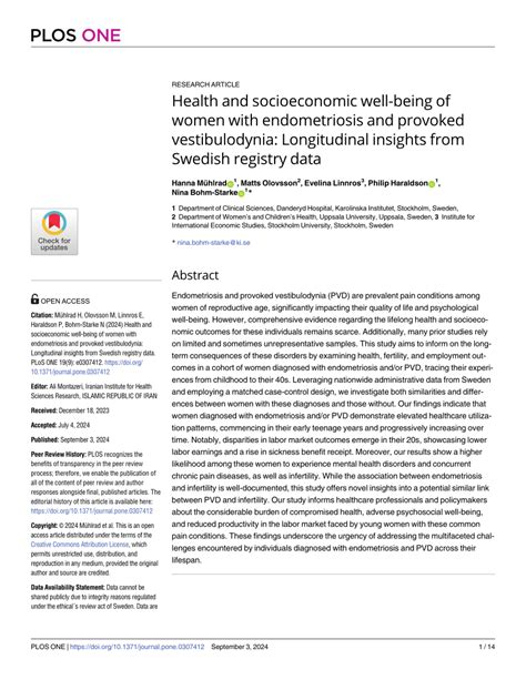 Pdf Health And Socioeconomic Well Being Of Women With Endometriosis