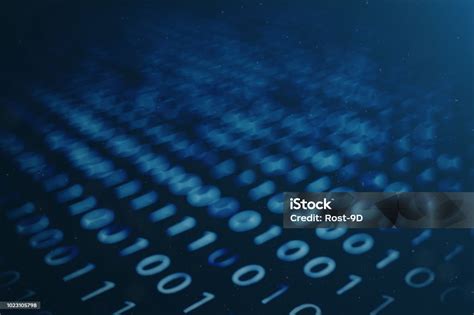 파란색 배경에 3d 그림 이진 코드입니다 이진 코드의 바이트입니다 개념 기술입니다 디지털 이진 배경입니다 0에 대한 스톡 사진 및 기타 이미지 Istock