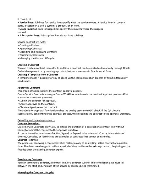 Basics Of Oracle Service Contracts Doc