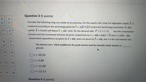 Solved Question 3 5 ﻿points Consider The Following Long Run