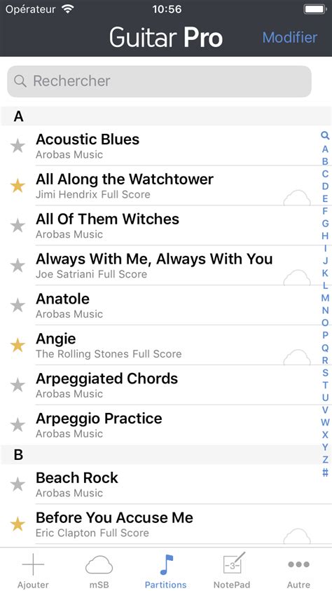 GP Mobile IOS Ouvrir Et Lire Un Fichier Support Guitar Pro