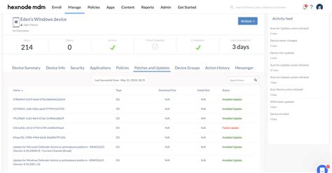 how to scan for windows updates on devices from hexnode hexnode help