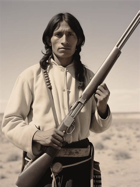 Historical Digital Poster Of A Young Geronimo Digital Portrait Custom