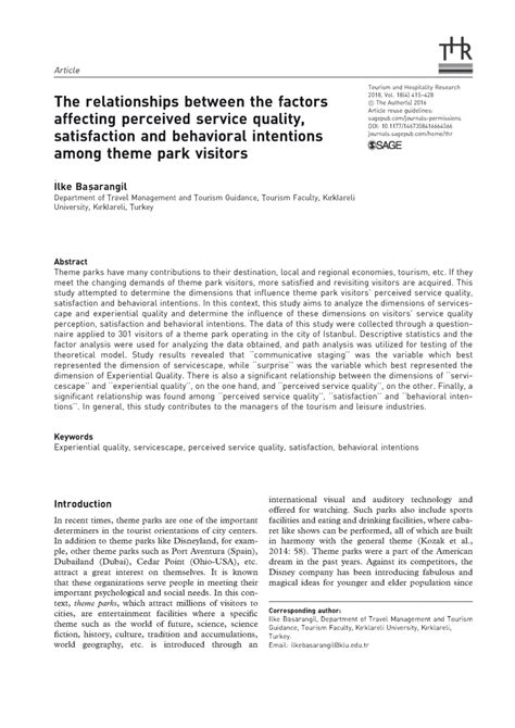 Pdf The Relationships Between The Factors Affecting Perceived Service