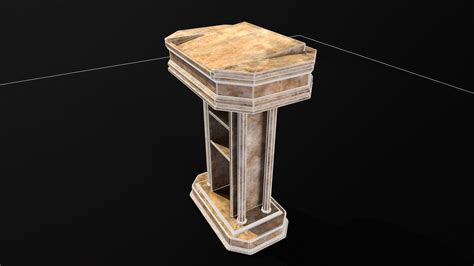 3d Model Medieval Old Fancy Marble Podium Vr Ar Low Poly Cgtrader