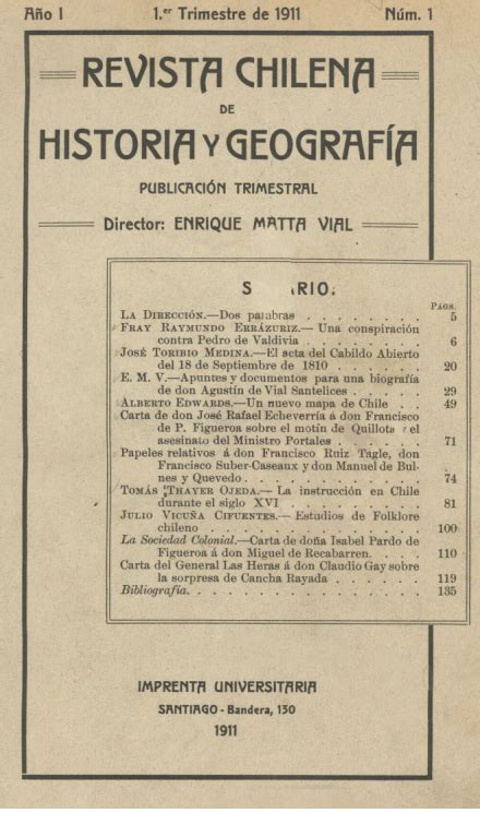 Revista Chilena De Historia Y Geografía Wikipedia La Enciclopedia Libre