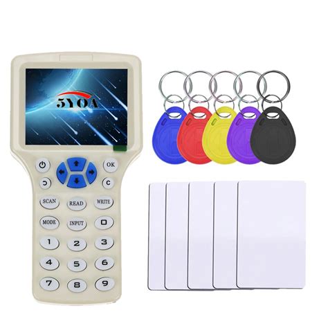 english 10 frequency rfid reader writer copier duplicator ic id with usb cable for 125khz 13