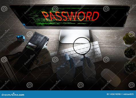 Informational System Hacking Concept With Unrecognisable Hacker With Gloves In Front On The