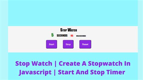 Stop Watch Create A Stopwatch In Javascript Start And Stop Timer CodeWithRandom