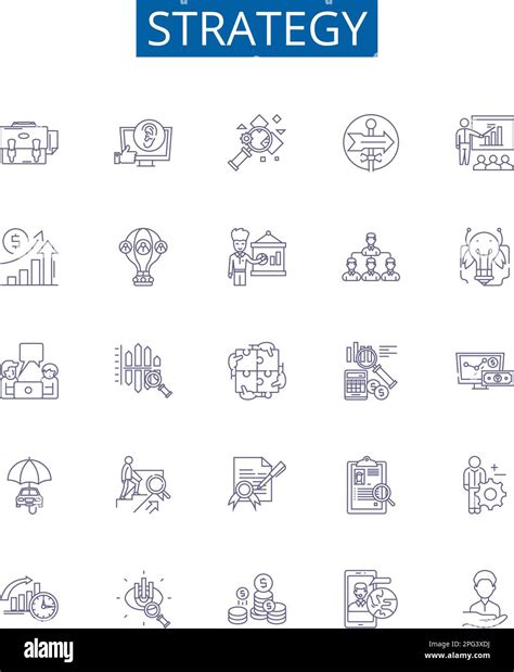 Strategy Line Icons Signs Set Design Collection Of Planning Method Tactics Scheme Design