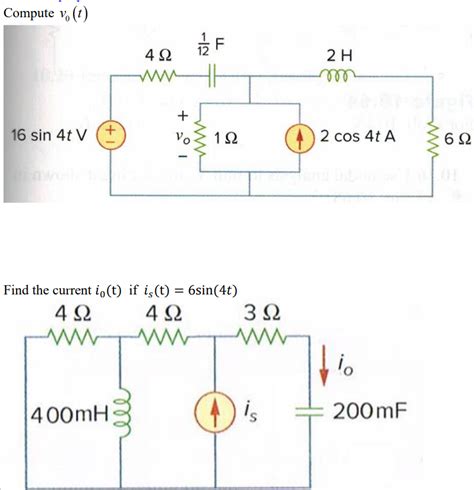 Solved Compute V0 T Find The Current I0 T If Chegg Com