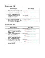 ComProg Activity Docx Exercise Problem A Write Java Statements That Will Output Good