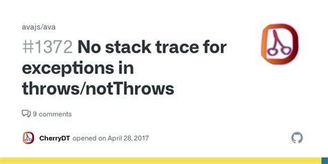 No Stack Trace For Exceptions In Throwsnotthrows · Issue 1372 · Avajs