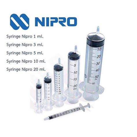 กระบอกฉีดยา ไม่มีเข็ม Nipro Syringe 1 Ml 3 Ml 10 Ml 20 Ml และ 50