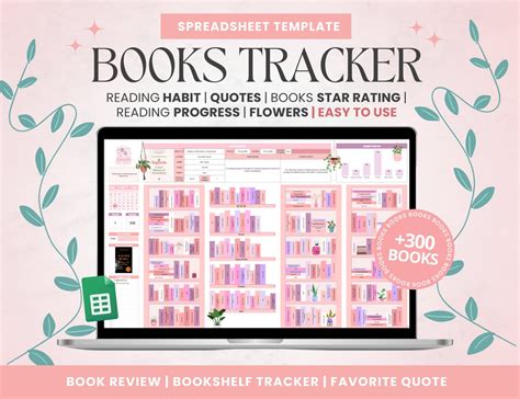 Reading Tracker Spreadsheet Template Book Tracker Spreadsheet