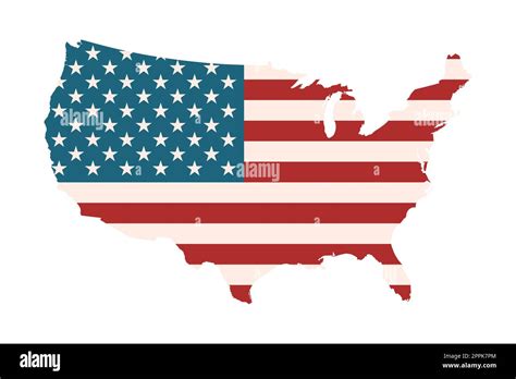 USA Map With American Flag National Symbol Of United States Of America Graphic Print Design