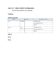 Lab Basic Switch Configuration Docx Lab Basic Switch Configuration This Lab