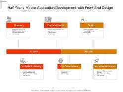 Half Yearly Mobile Application Development With Front End Design PowerPoint Slides Diagrams