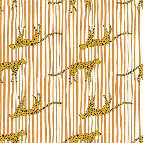 Premium Vector Hand Drawn Cute Leopard Seamless Pattern Doodle Cheetah Endless Wallpaper