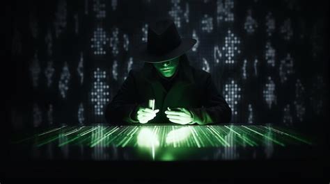 Premium Ai Image Black Hat Hacker Using Tablet On Table Sensitive