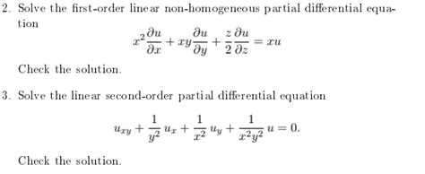 Solved Solve The First Order Linear Non Homogeneous Partial Chegg