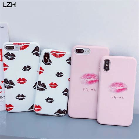 Fashion Sexy Red Lips Phone Case For Apple IPhone XR XS X S Plus Funny Kiss Me Mouth Soft