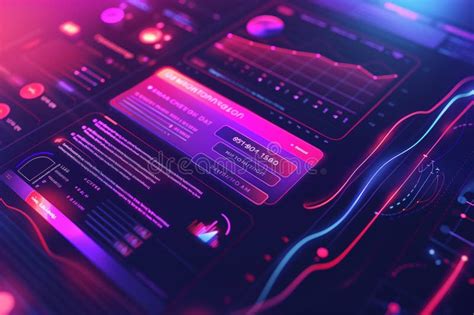 Futuristic Editable Control Panel With Creativity Graph Holographic Display Glowing Vibrant
