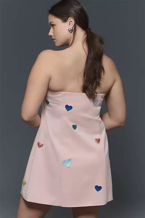 Mare Mare Strapless Heart Embellished Mini Dress Anthropologie