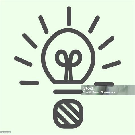 전구 선 아이콘입니다 공부하고 혁신 램프 기호 흰색 배경에 스타일 픽토그램개요 모바일 컨셉과 웹 디자인에 대한 번개 기호와 창조적 인 아이디어 벡터 그래픽 0명에 대한 스톡