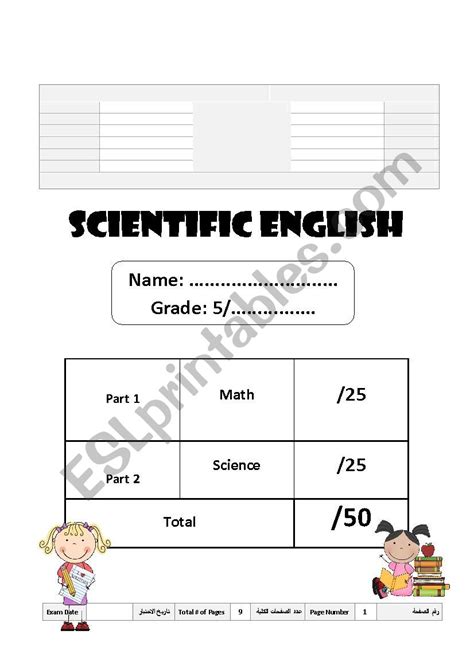 Science And Math Exam Esl Worksheet By Malkhateeb2408 Worksheets Library